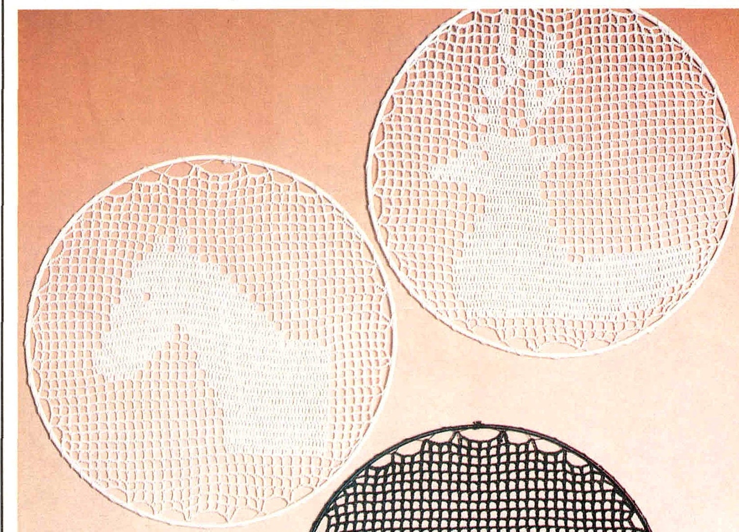 Vintage Filet Lace Crochet PDF Pattern, Easy Animals: Squirrel, Fox ...