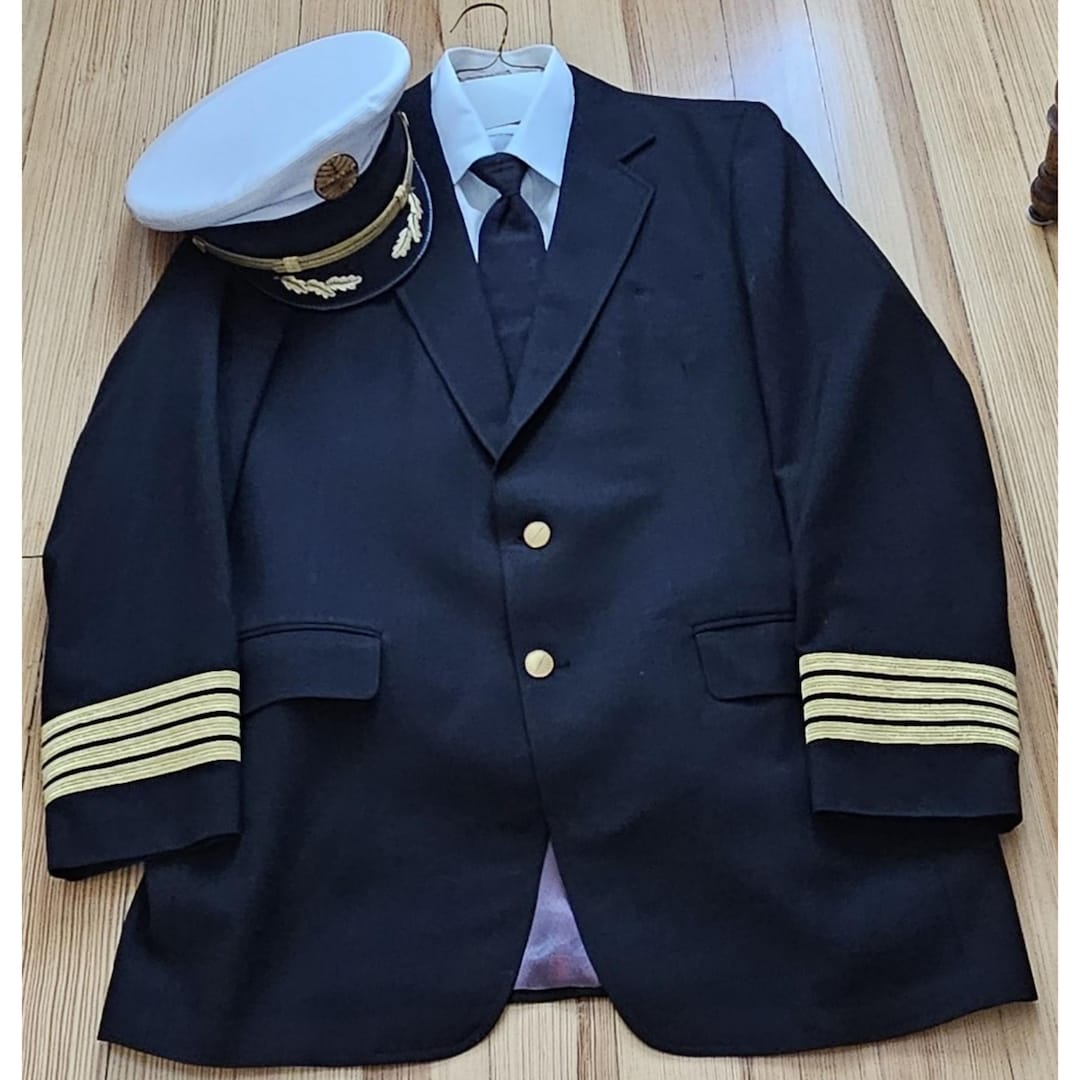 Vintage 1989 Pan Am Pilot Uniform Ensemble: Custom Suit, Van Heusen ...