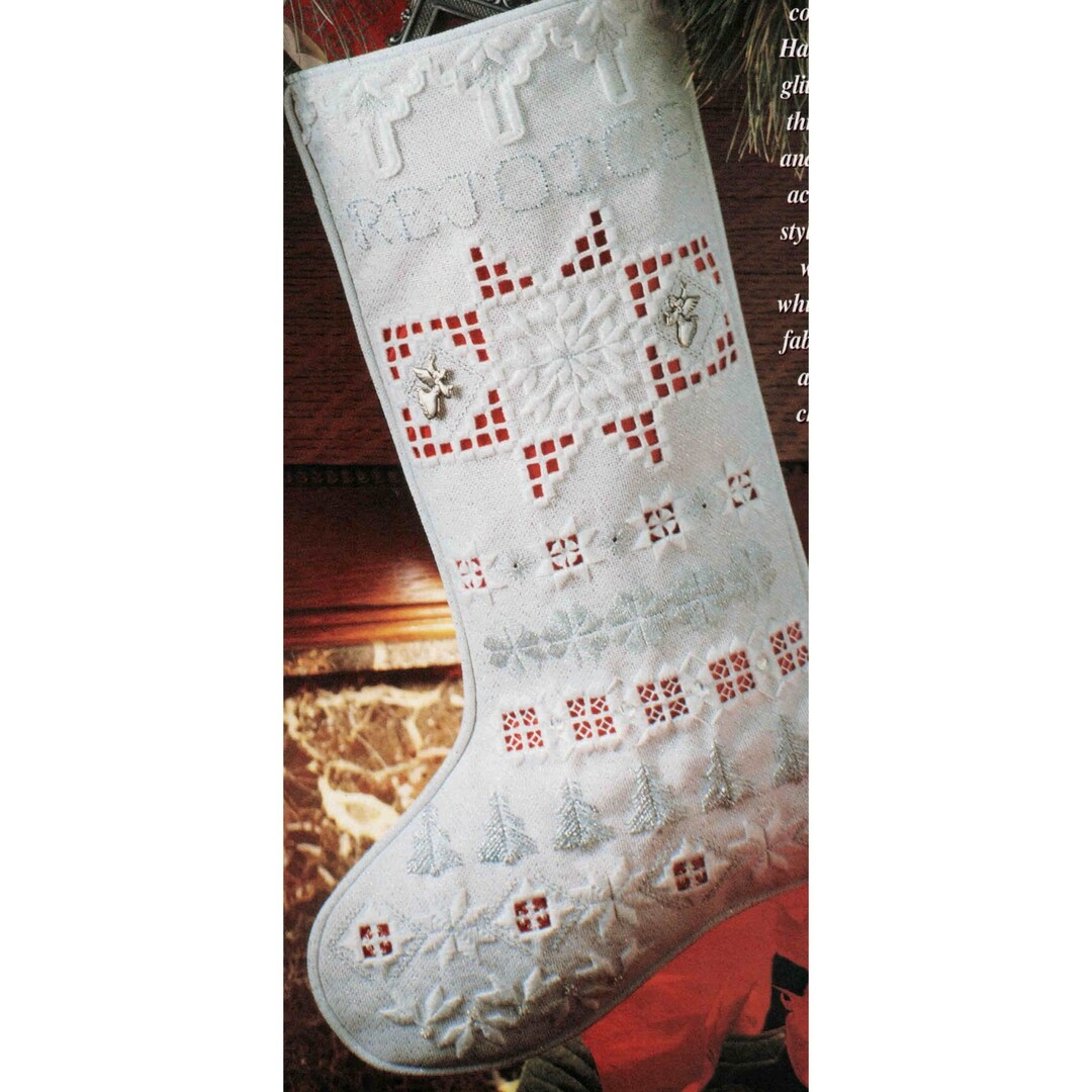 Hardanger Embroidery Christmas Stocking PDF Pattern, Heirloom ...