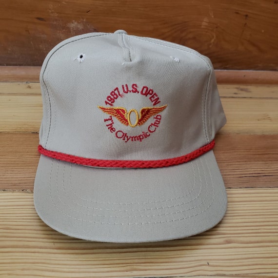 Vintage 1987 US Open The Olympic Club Golf Hat, Tan P… - Gem