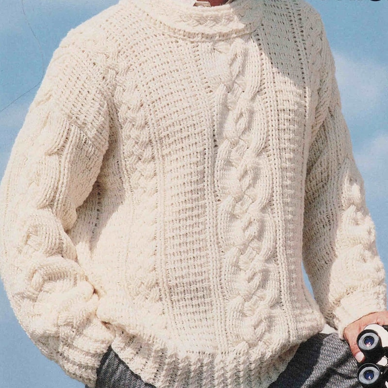 Aran Sweater Pattern - Etsy