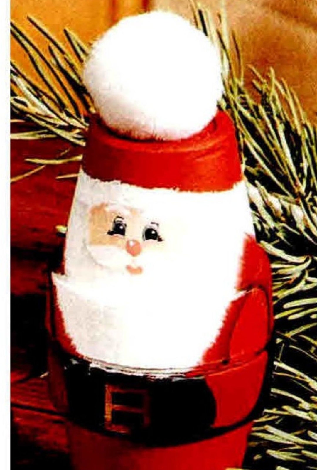 Christmas Clay Pot Santa PDF Pattern, Fun Upcycle Craft for Holidays ...