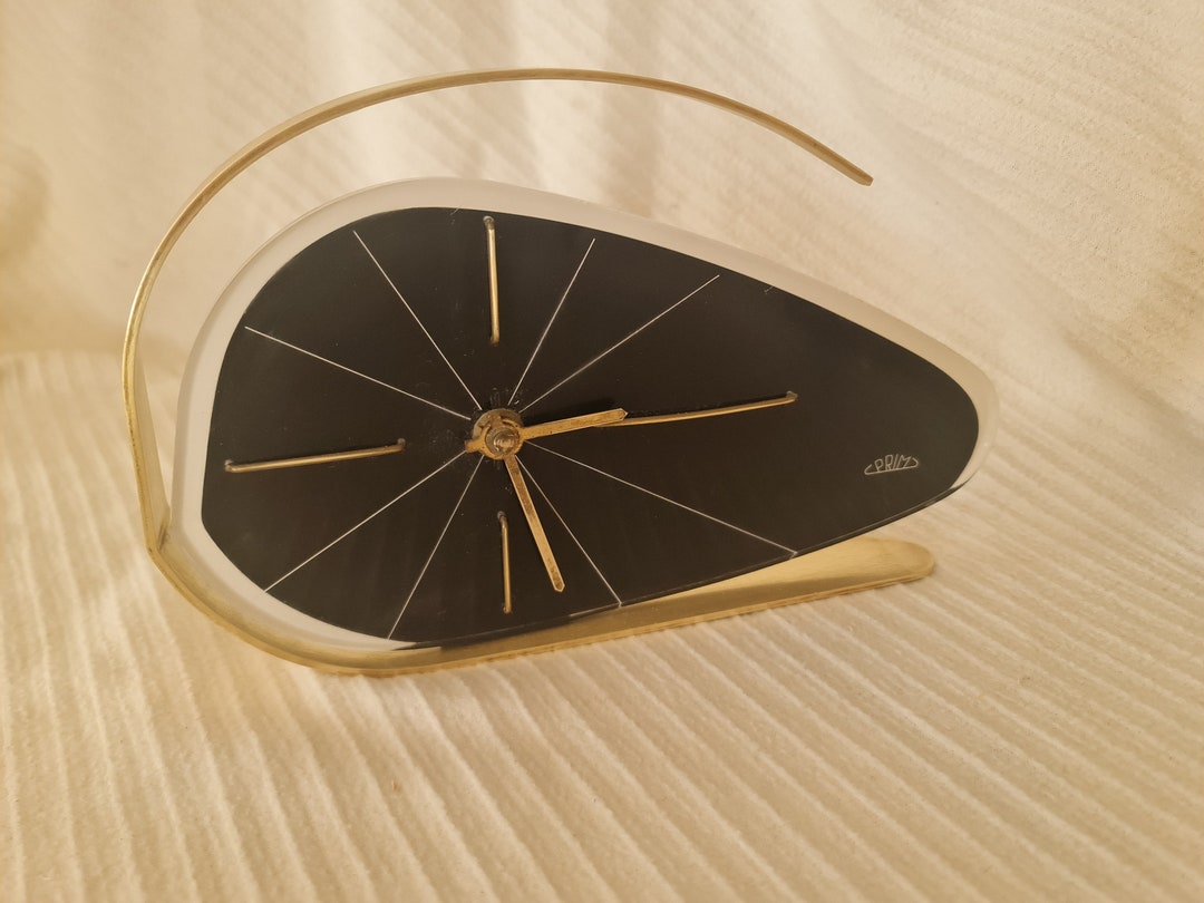 Vintage Clock PRIM in Brass and Plastic 1950s - Etsy