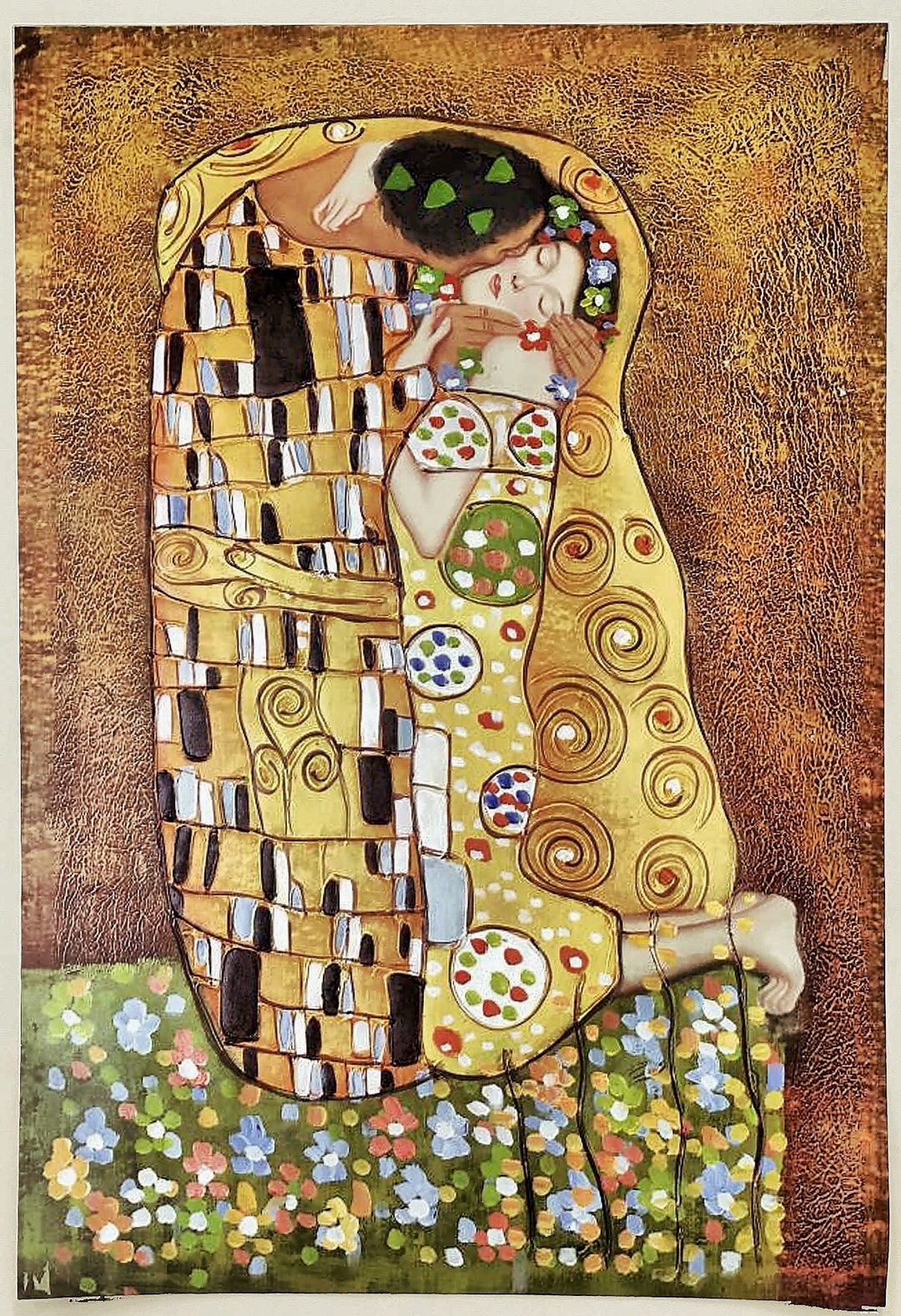 The Kiss (1908) Le Baiser by Gustav Klimt Famous Handmade Reproduction ...