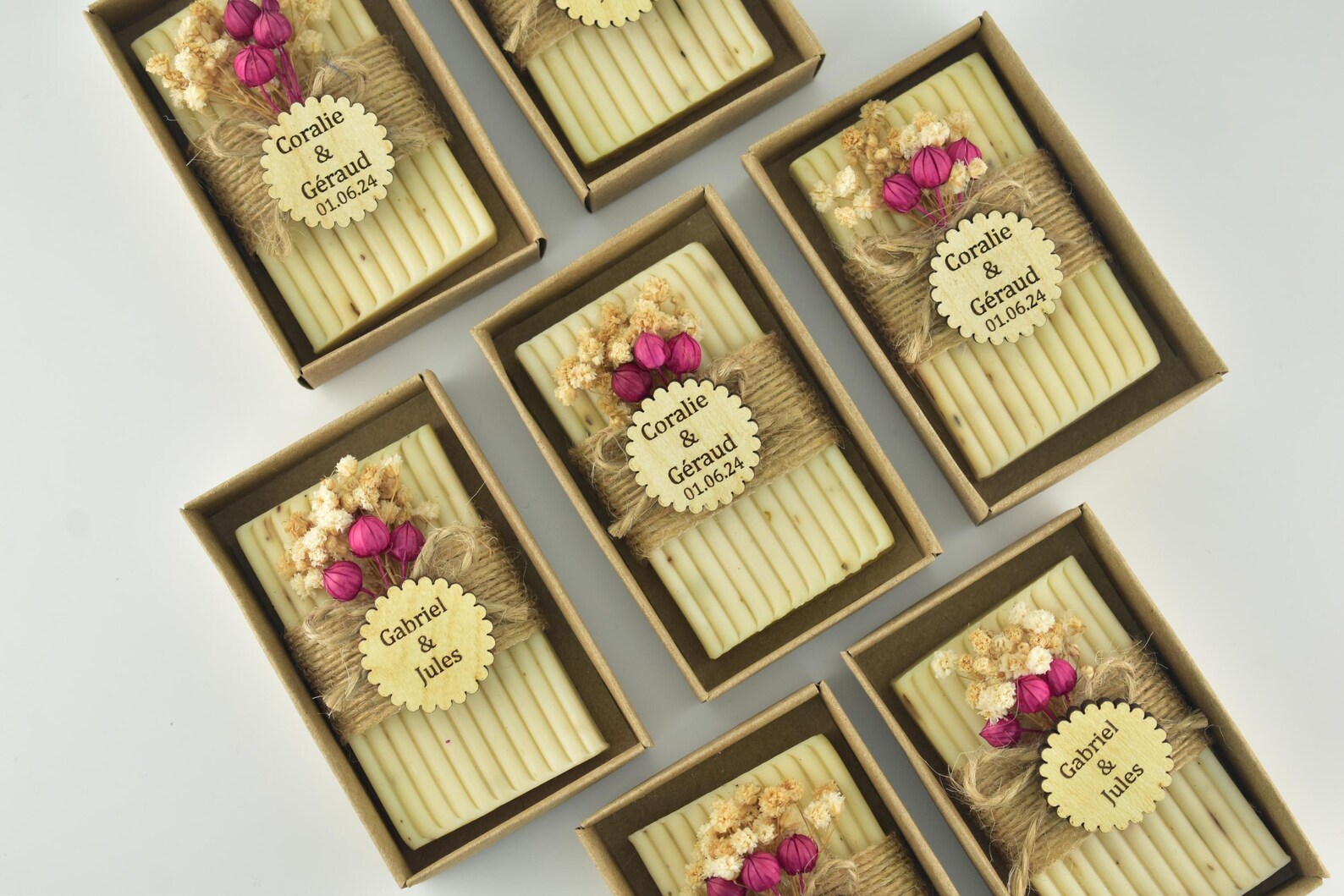 50 Pieces Wedding Favors Mini Soaps for Guests, Personalized Gift ...