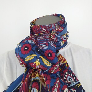 Blue Turkish Shawl, Turkish Head Scarf, Peacock Pattern Shawl, Boho ...
