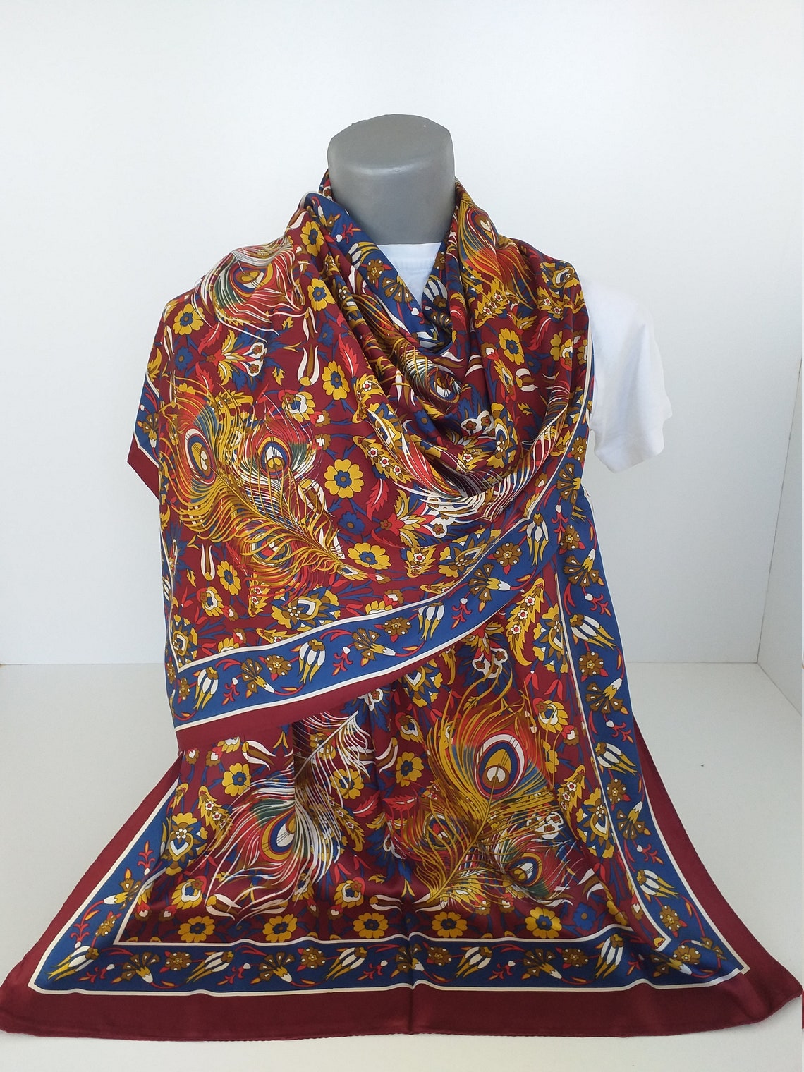 Burgundy Turkish Shawl Turkish Head Scarf Pashmina Scarfs | Etsy