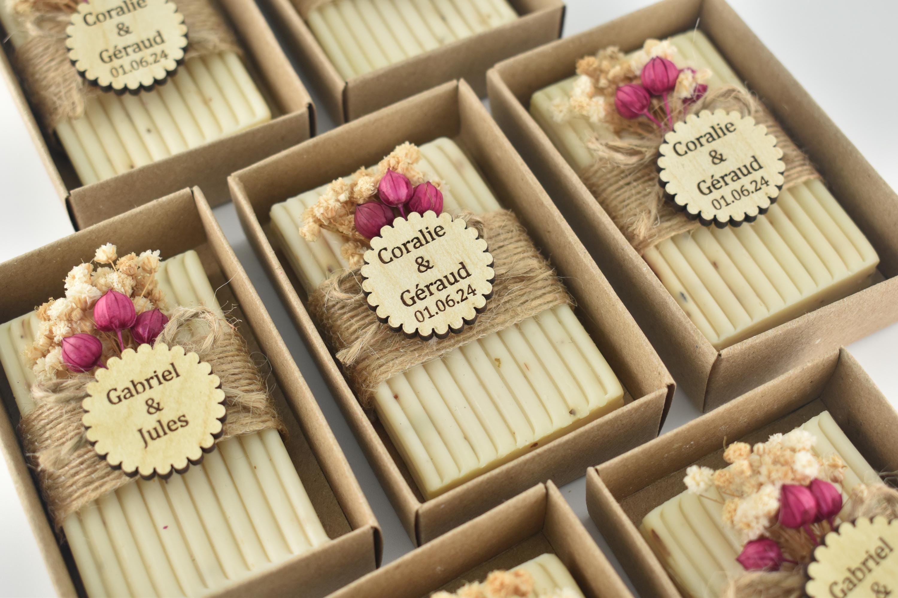 50 Pieces Wedding Favors Mini Soaps for Guests, Personalized Gift ...