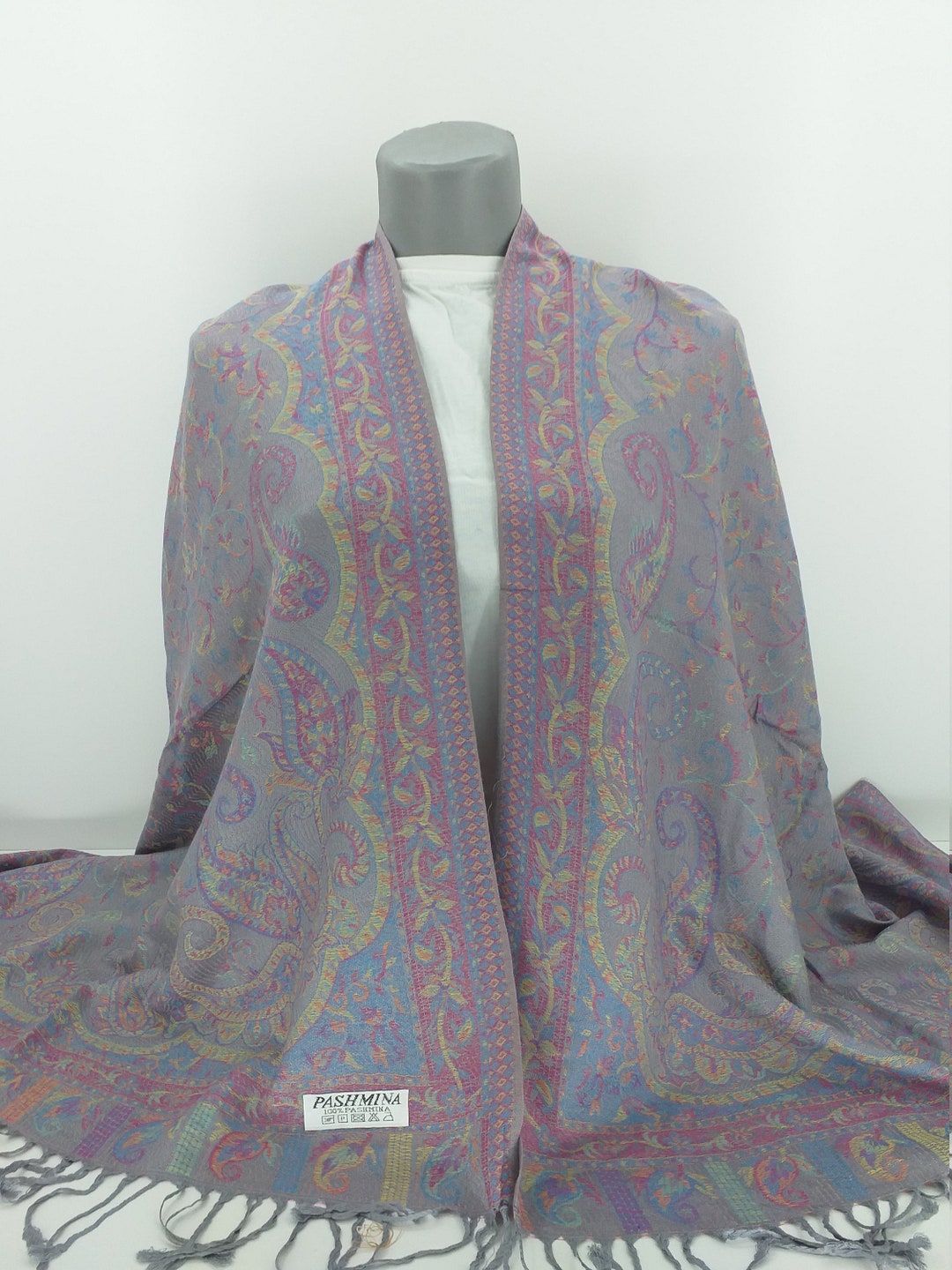 Paisley pashmina, Bufanda, chal, Wrap, estola otomana púrpura, bufanda ...