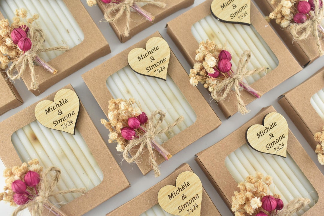 50 Pieces Wedding Favors Mini Soaps for Guests, Personalized Gift ...