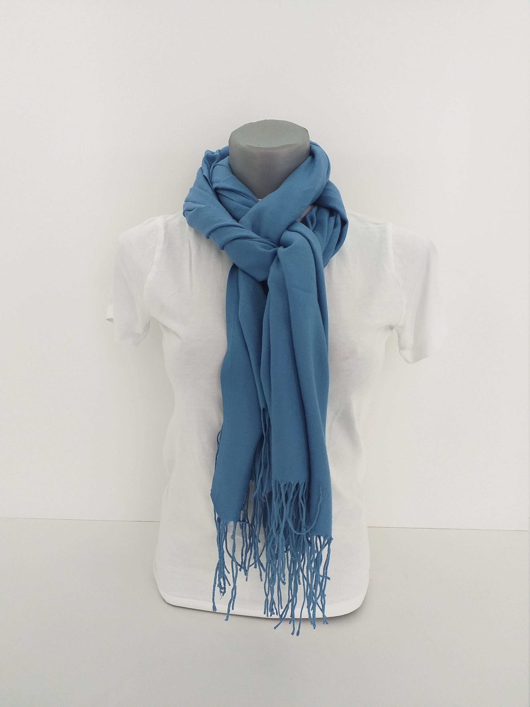 Blue turkish shawl ottoman scarf Wedding pashmina Cashmere | Etsy