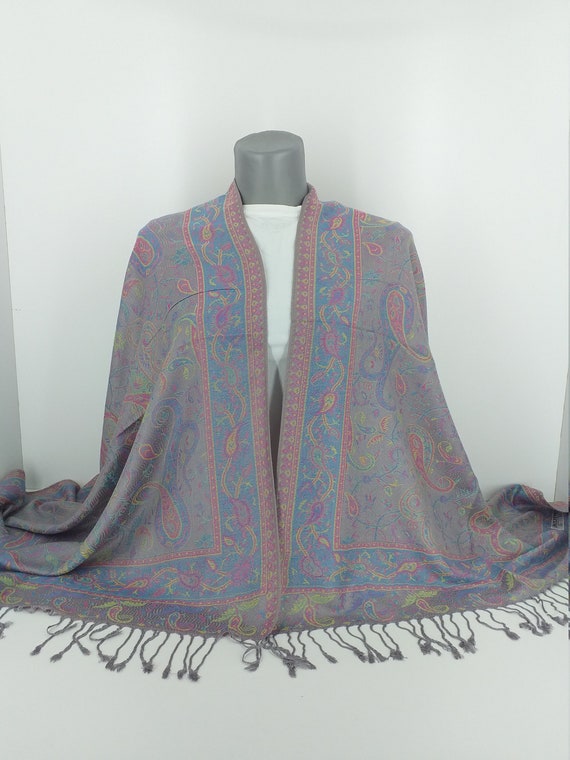 Purple turkish shawl Pashmina Scarf Shawl Wrap turkish | Etsy
