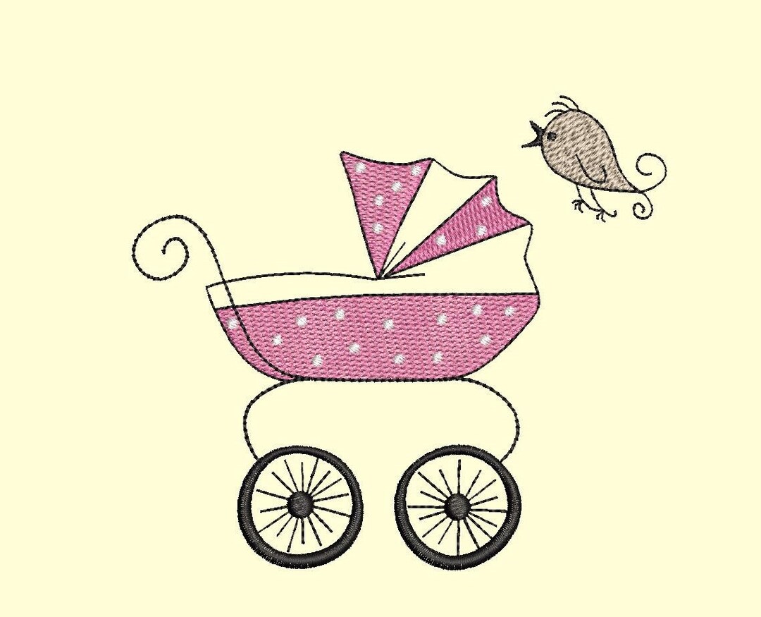 Pram Machine Embroidery Design - Etsy