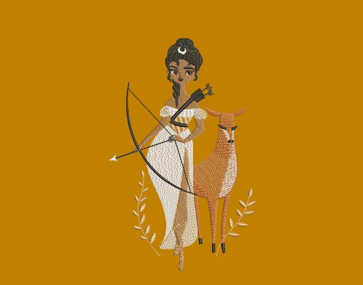 Artemis Greek Mythology Machine Embroidery Design - Etsy