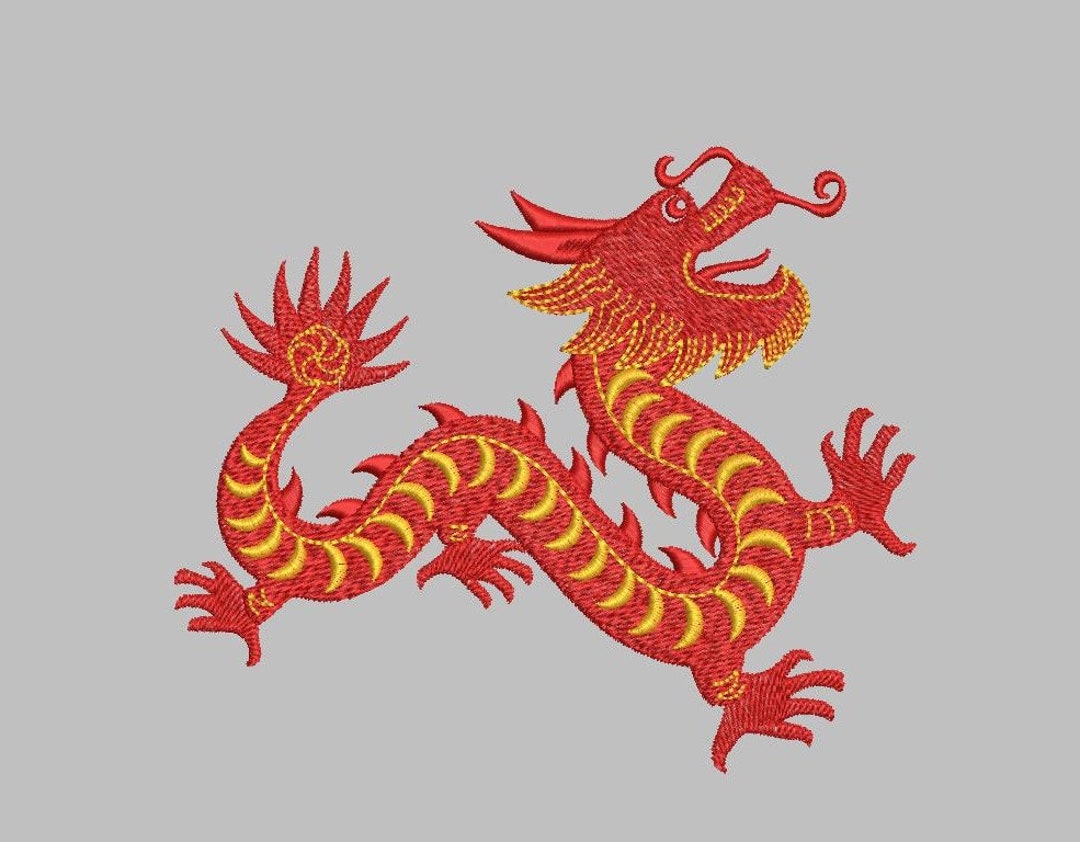 Chinese Dragon Machine Embroidery Design - Etsy