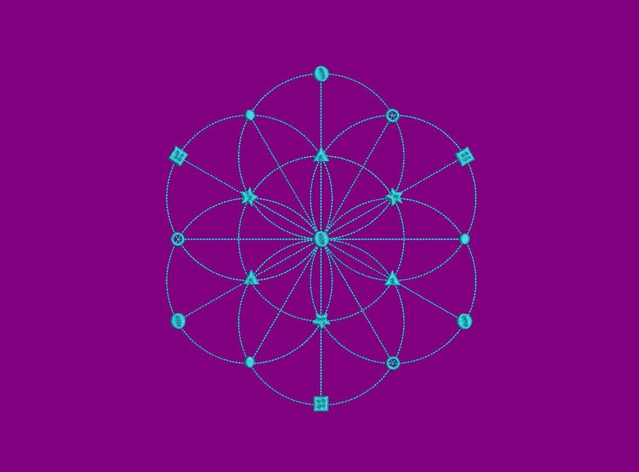 Crystal Grid Seed of Life Sacred Geometry Machine Embroidery Design - Etsy