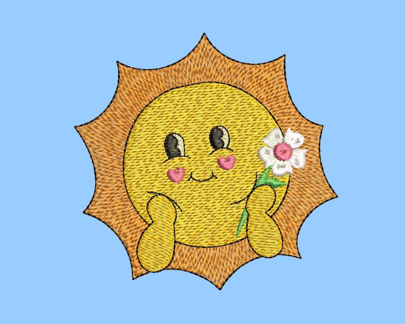 Sunshine Sun Machine Embroidery Design - Etsy