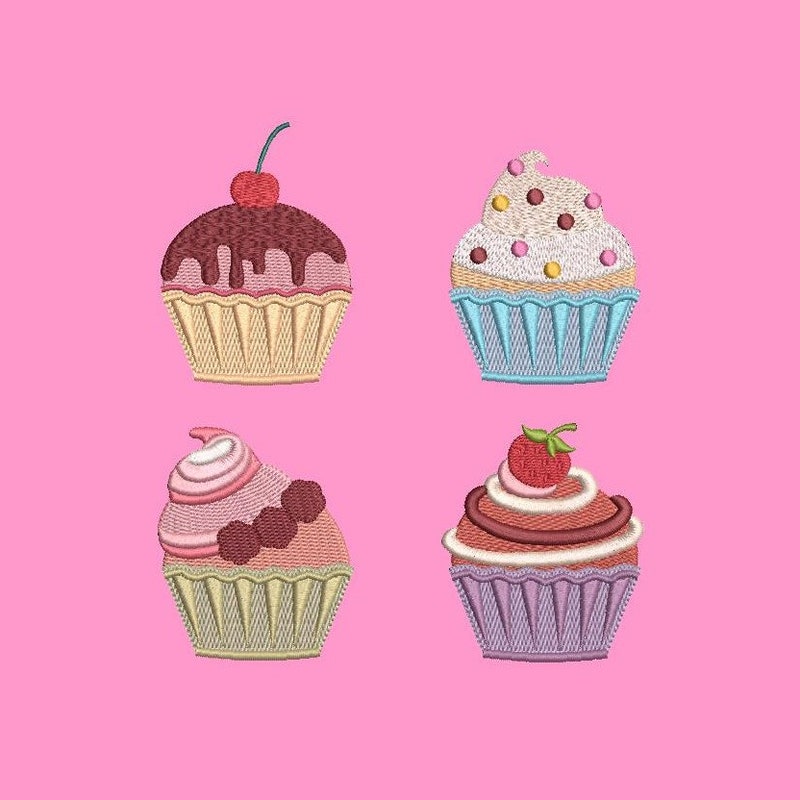 Cupcake Embroidery - Etsy