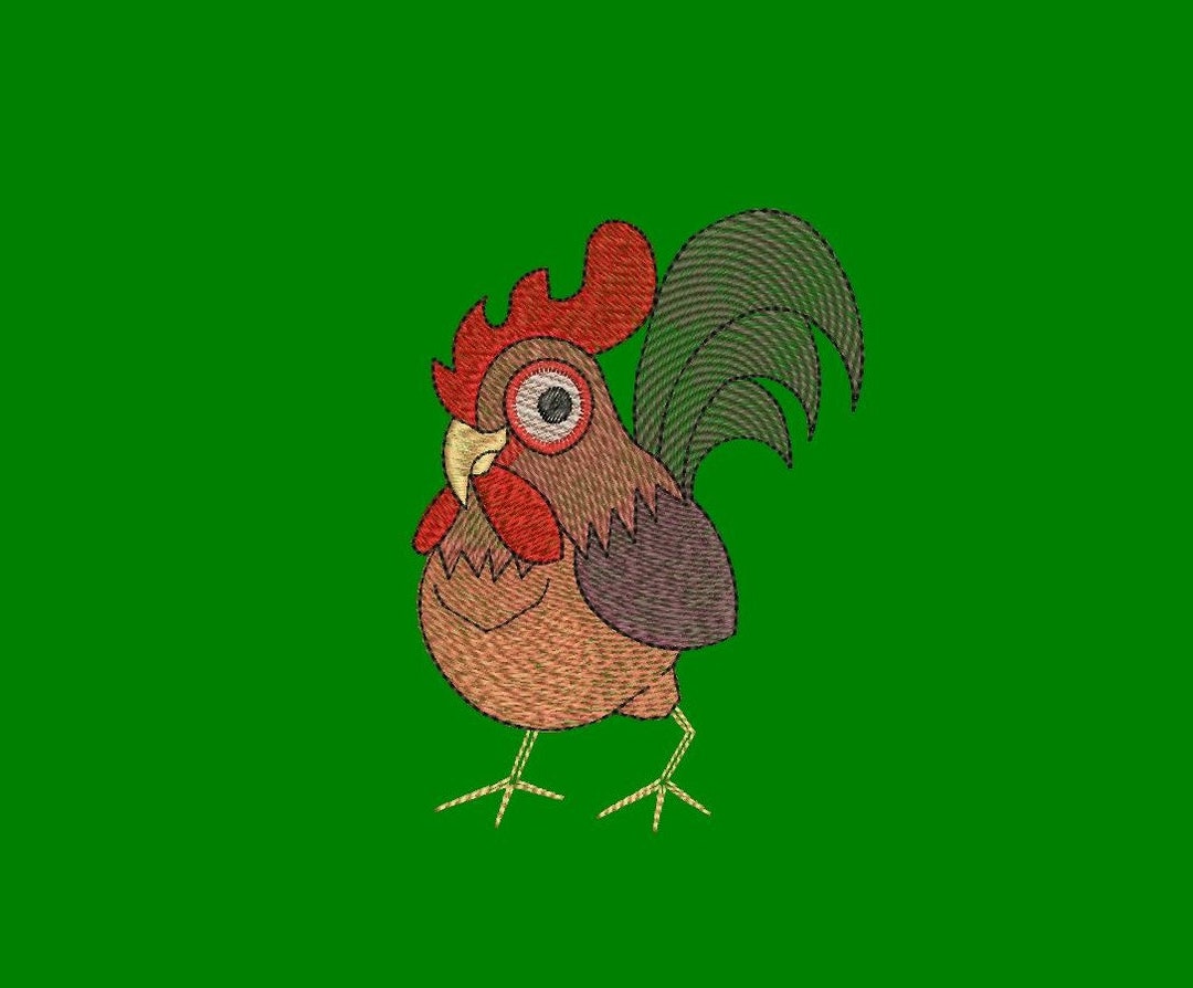 Rooster Machine Embroidery Design - Etsy