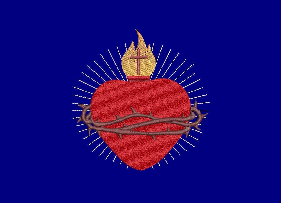 Sacred Heart Machine Embroidery Design - Etsy