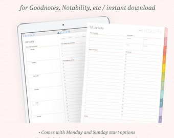 Digital and printable planners organisers for by EmmaStudies