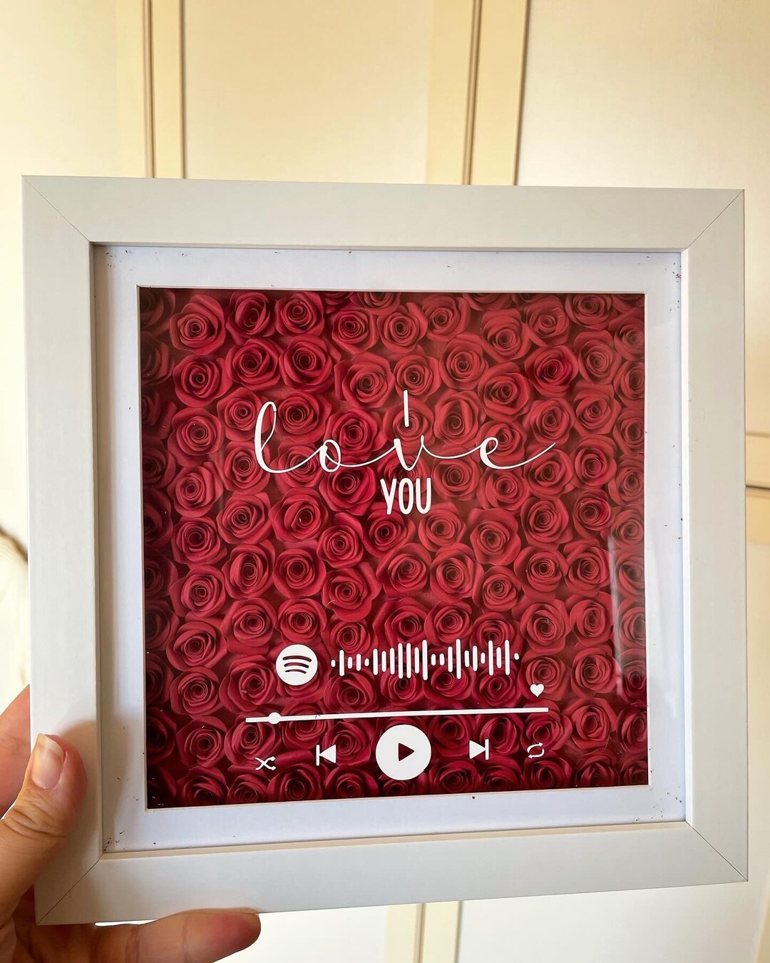 Floral Shadowbox With Spotify Song - Etsy