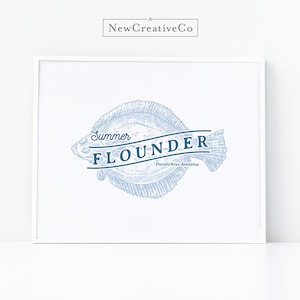 Digital Download, FLOUNDER, Fish Wall Art, Nautical Wall Art, Lake ...