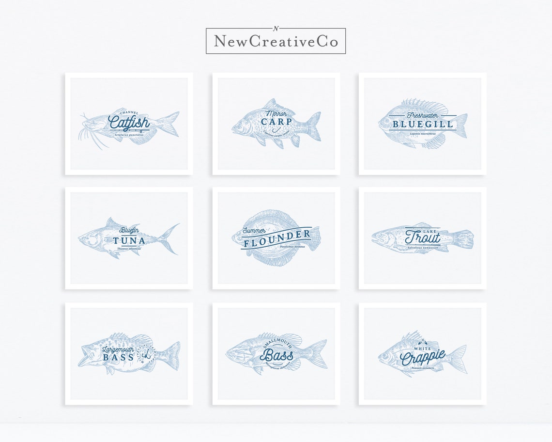 Digital Download, CATFISH, Fish Wall Art, Nautical Wall Art, Lake Beach ...