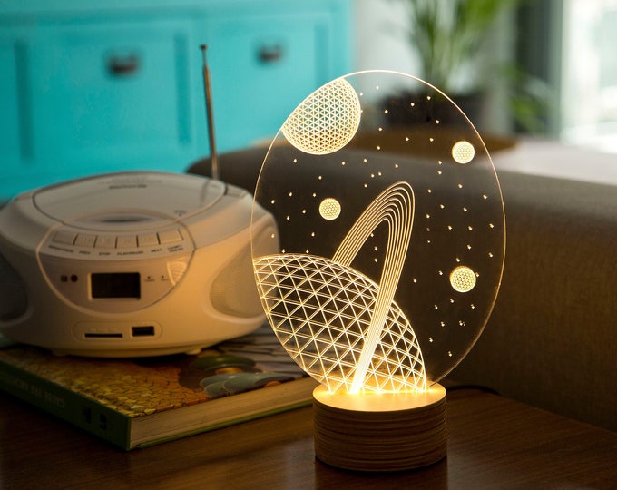 The Original GALAXY BULBING Optical Illusion 2D to 3D Table Lamp, Eco ...
