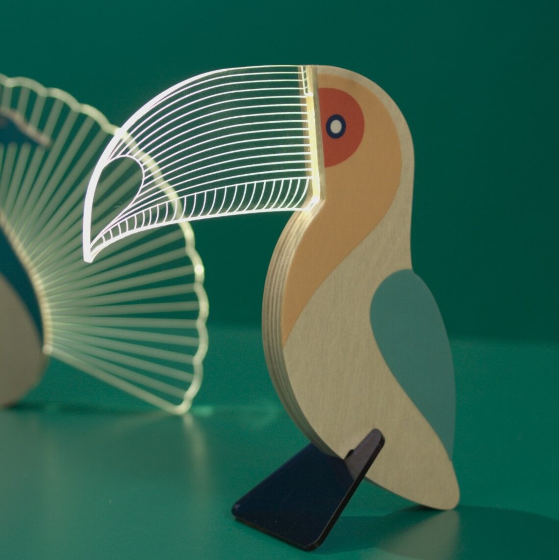 Toucan Shaped Table Lamp | Bedside Lamp | Wooden Bedside Lamp | Night ...
