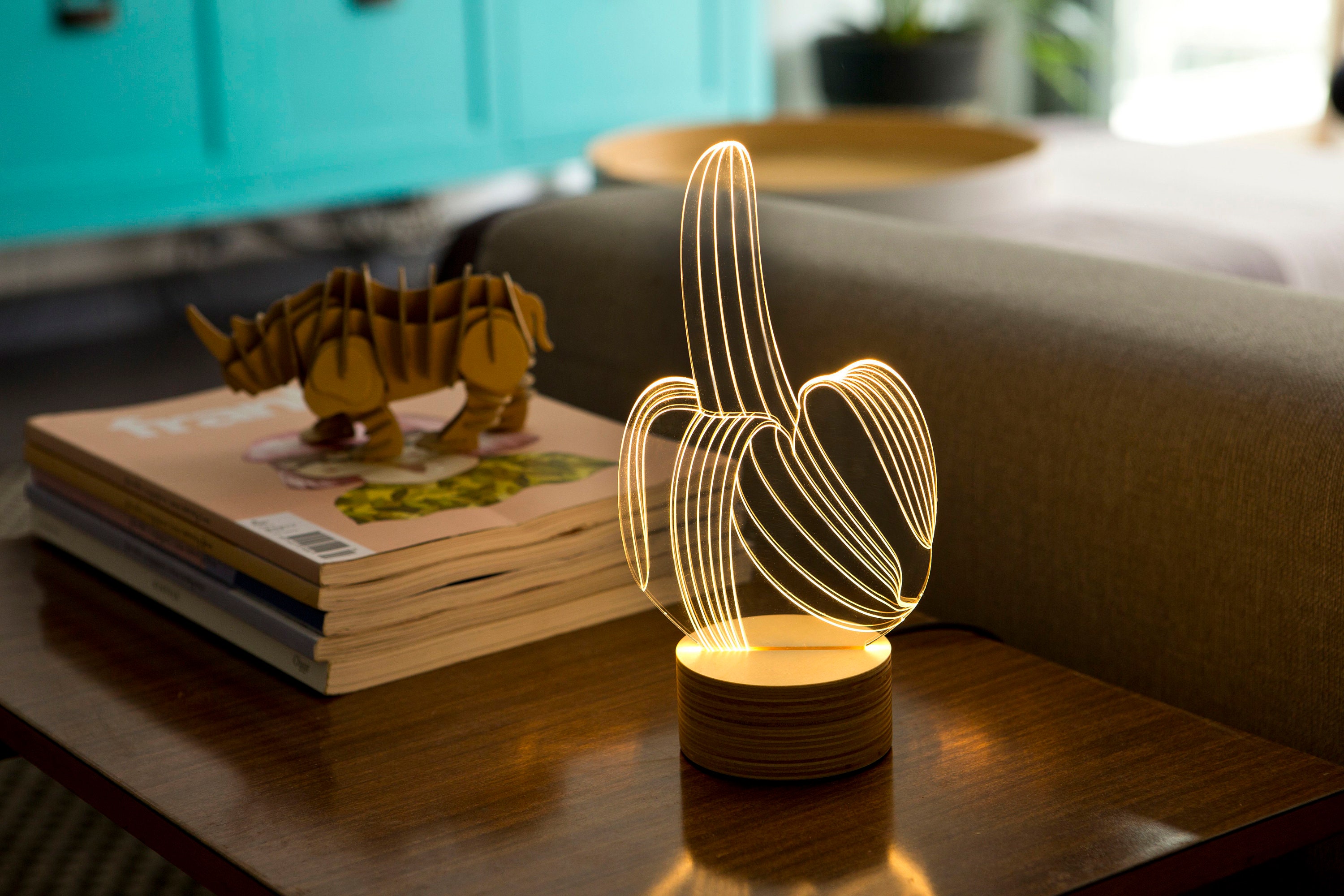 The Original BANANA BULBING Optical Illusion 2D to 3D Table Lamp, Eco ...