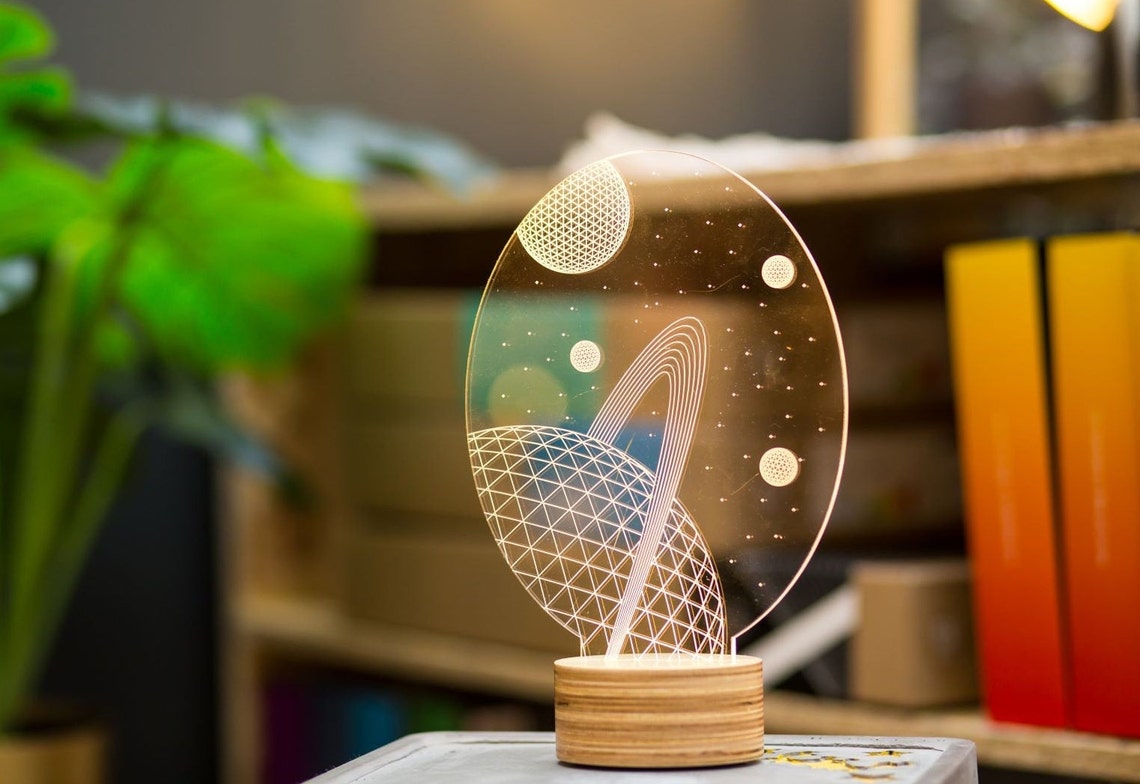 The Original GALAXY BULBING Optical Illusion 2D to 3D Table Lamp, Eco ...