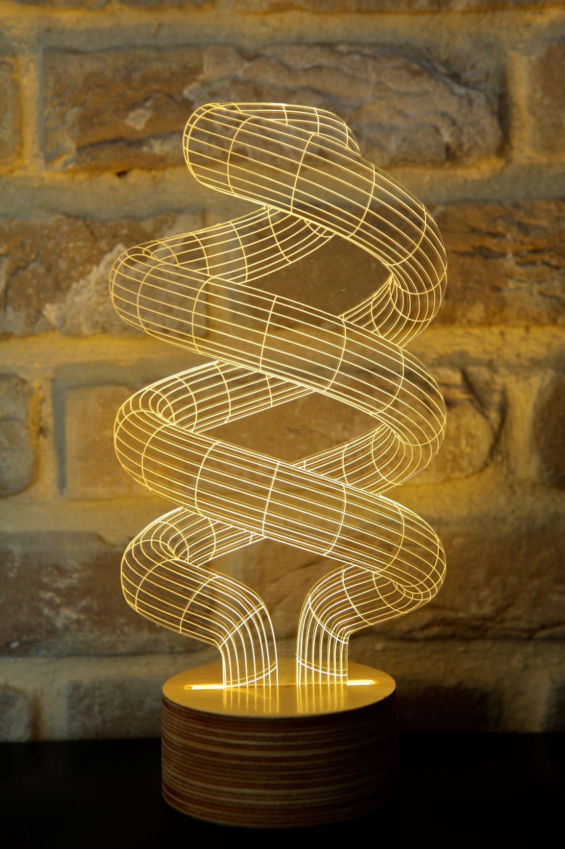 The Original SPIRAL BULBING Optical Illusion 2D to 3D Table Lamp, Eco ...