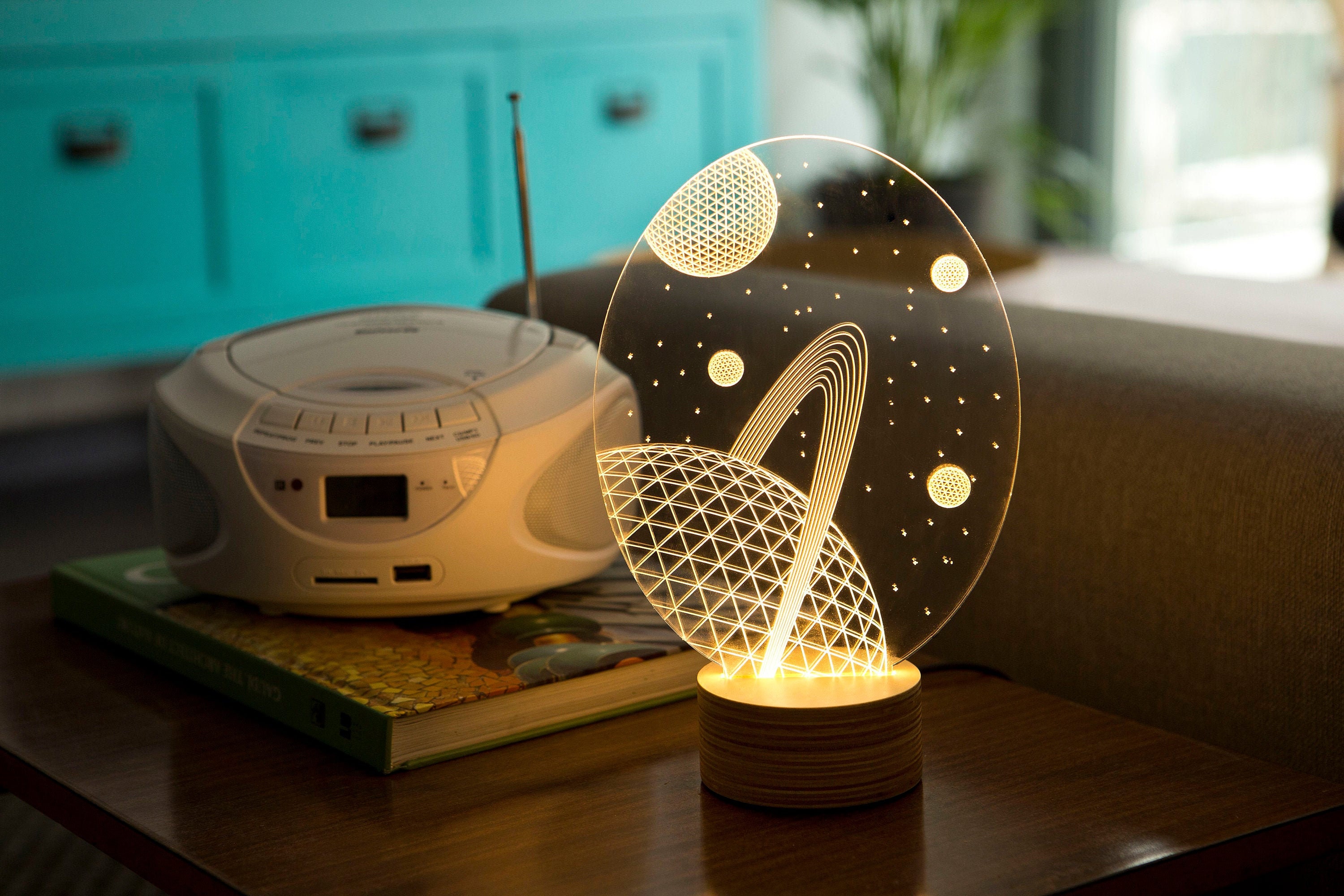 The Original GALAXY BULBING Optical Illusion 2D to 3D Table Lamp, Eco ...