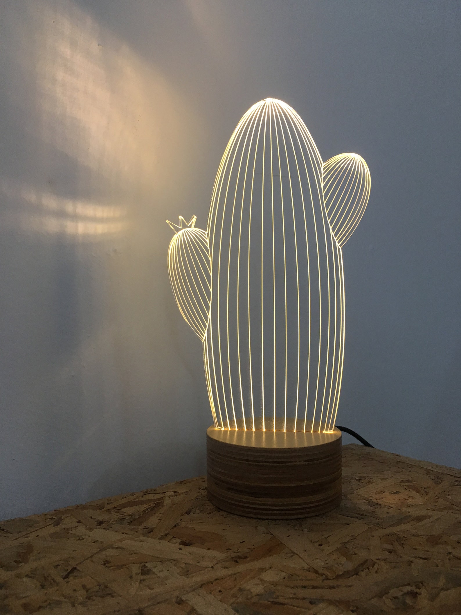 The Original CACTUS BULBING Optical Illusion 2D to 3D Table Lamp, Eco ...