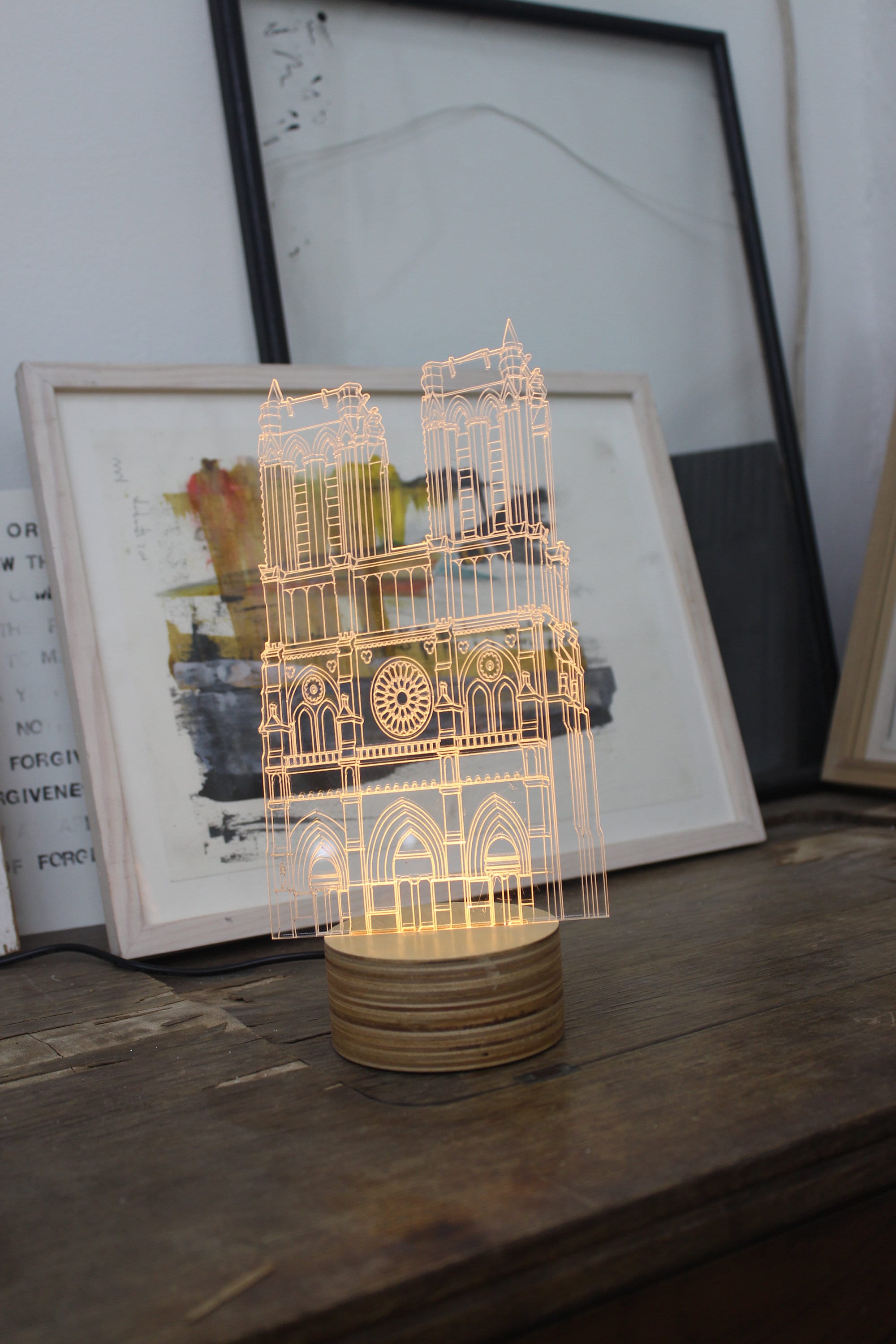 Notre Dame Paris Lamp, Art Travel Decor, Paris Home Decor, LED Table ...