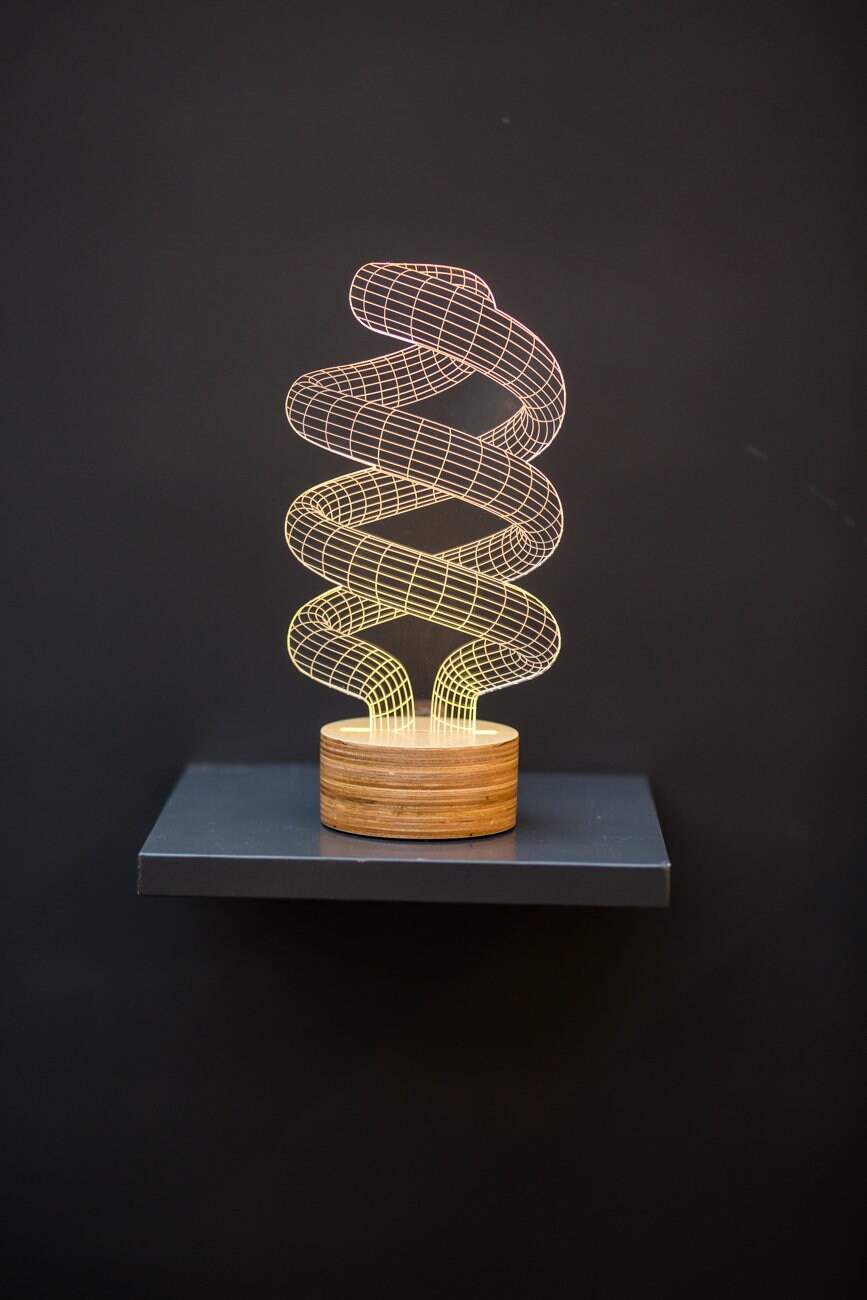 The Original SPIRAL BULBING Optical Illusion 2D to 3D Table Lamp, Eco ...