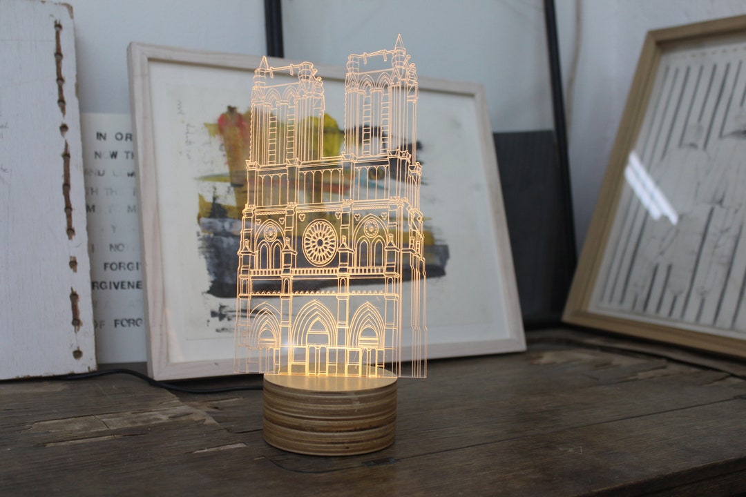 Notre Dame Paris Lamp, Art Travel Decor, Paris Home Decor, LED Table ...