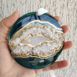 Christmas Tree Geode Style Ornament - Etsy