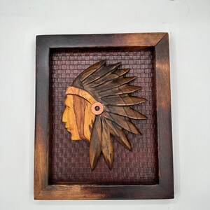 Native American Indian Wood Painting- Handmade American Indian Wall Art ...