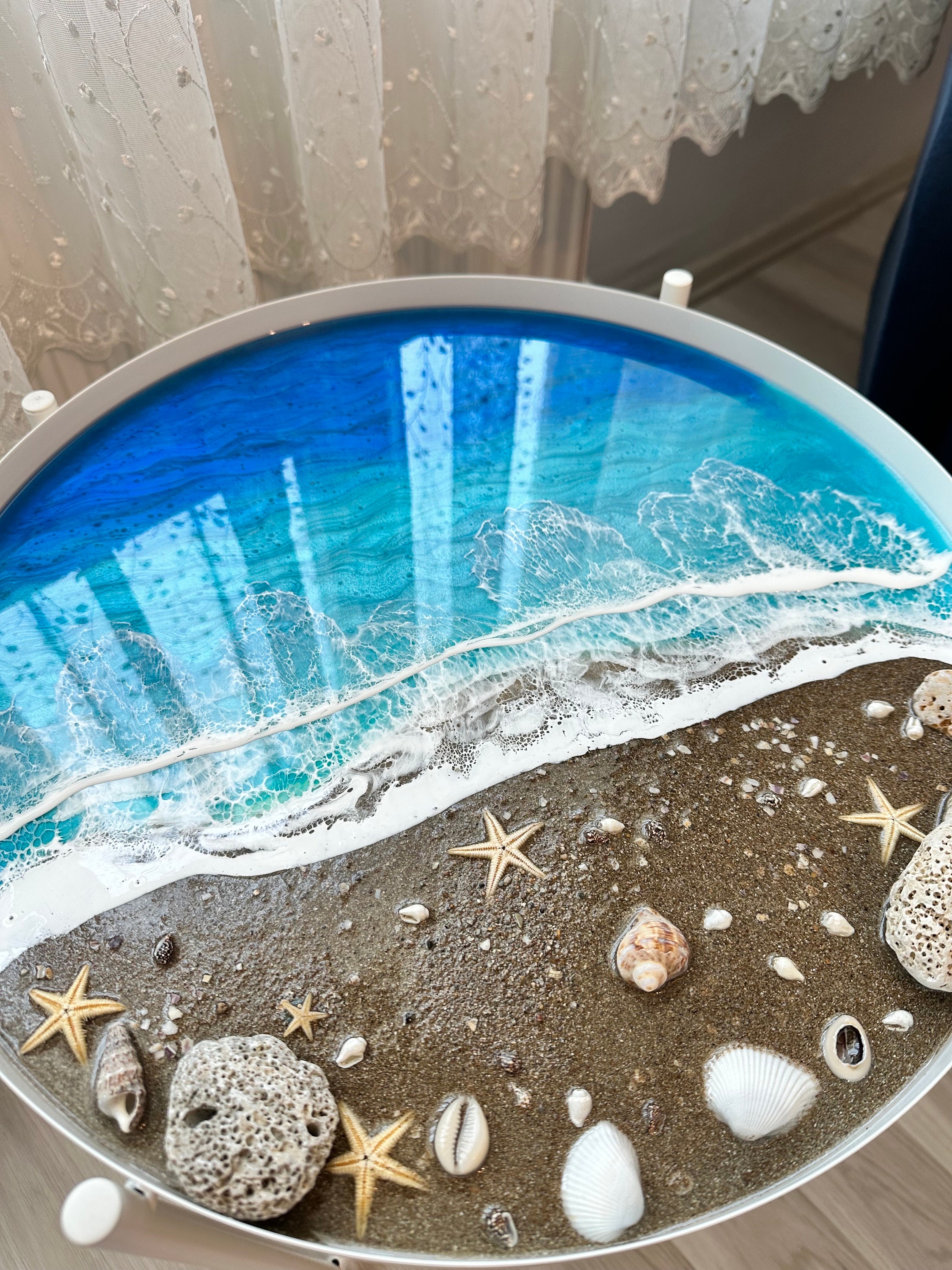 Ocean Resin Coffee Table: Handmade Nautical Sea Life Design - Etsy