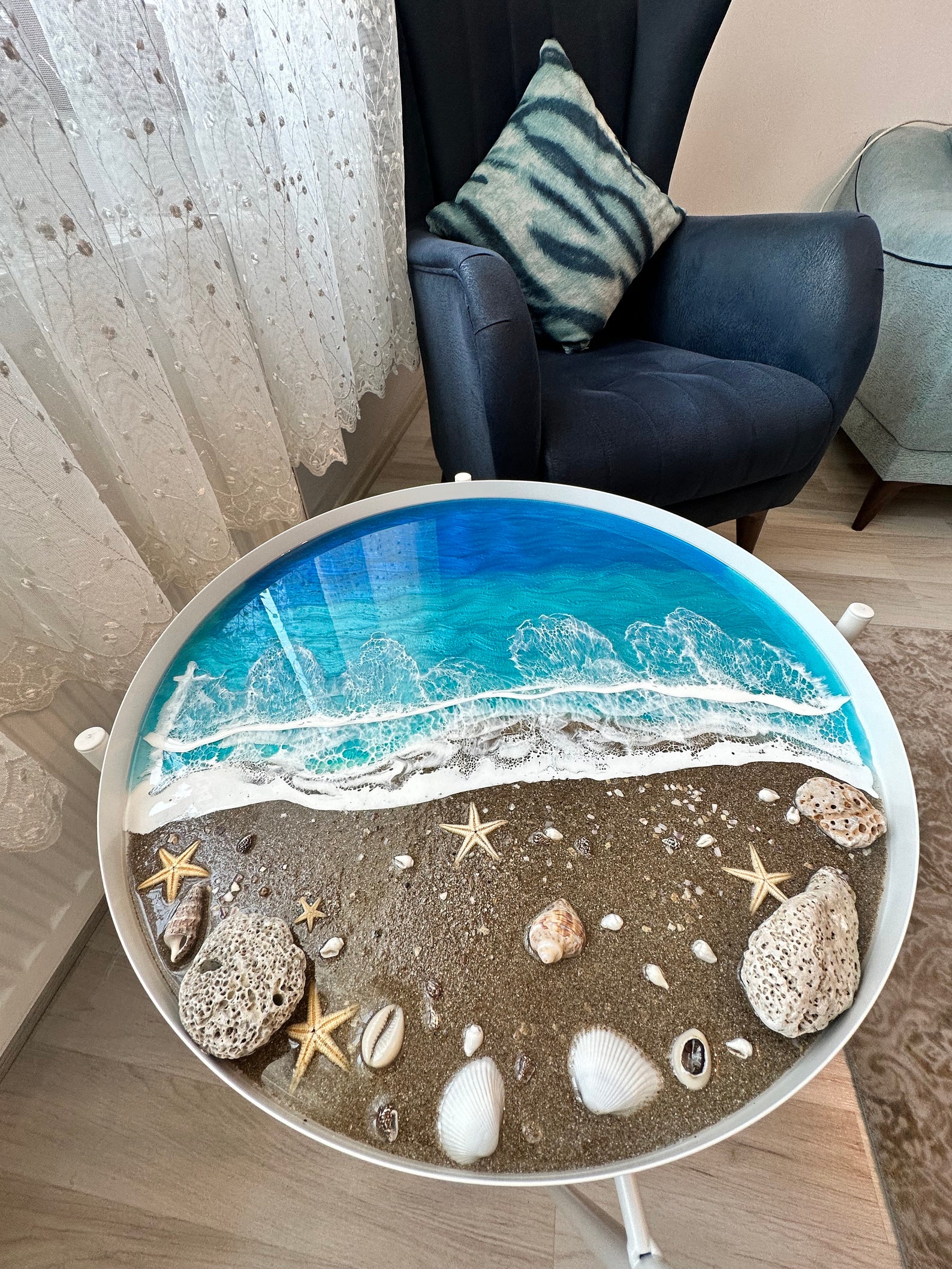 Ocean Resin Coffee Table: Handmade Nautical Sea Life Design - Etsy