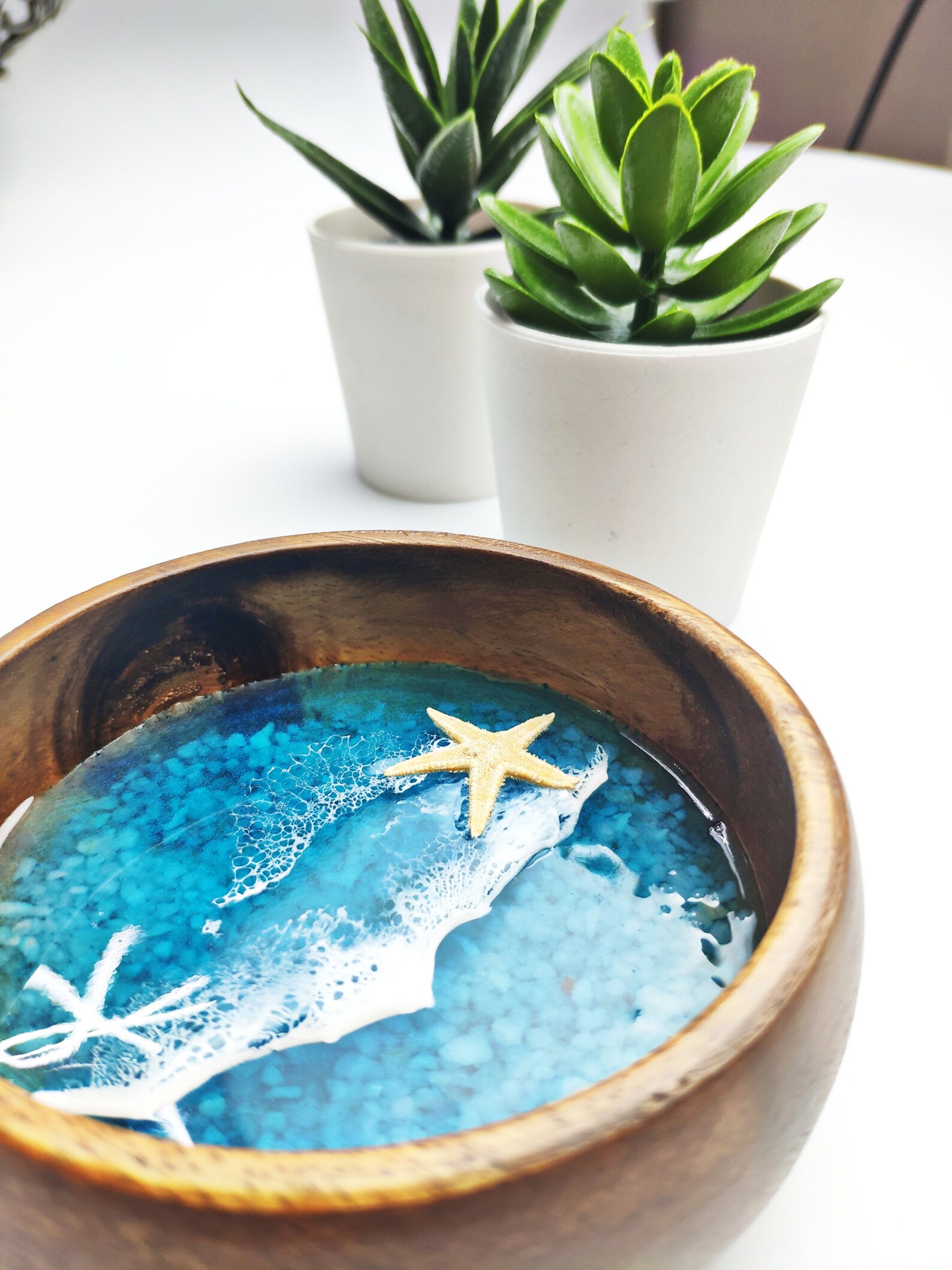 Personalized Resin Beach Jewelry Wooden Bowl Hawaii Themed - Etsy