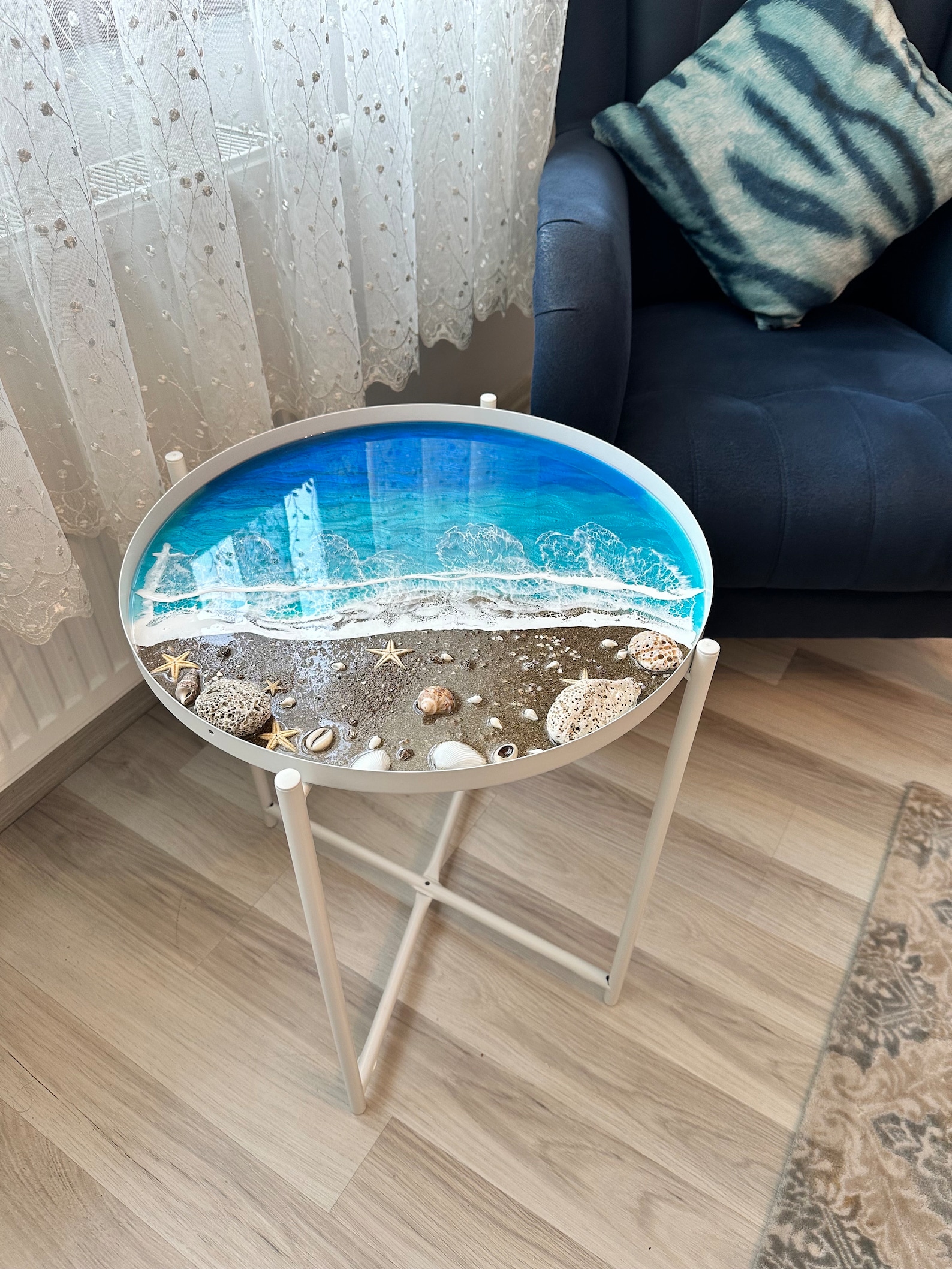Ocean Resin Coffee Table: Handmade Nautical Sea Life Design - Etsy