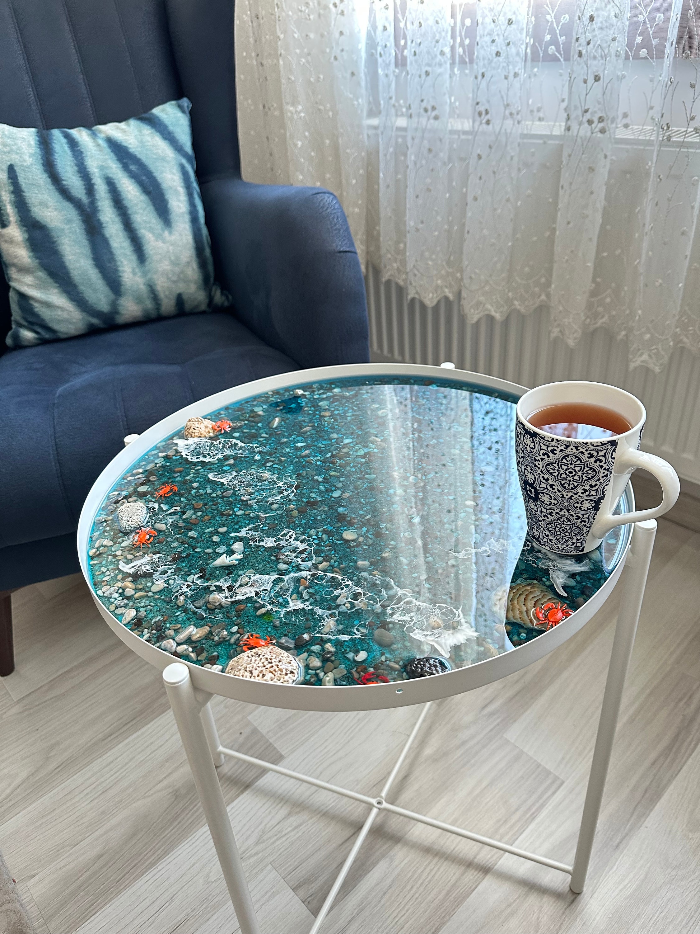 Epoxy Coffee Table: Handmade Pebble Furniture and Decor, Functional Art ...