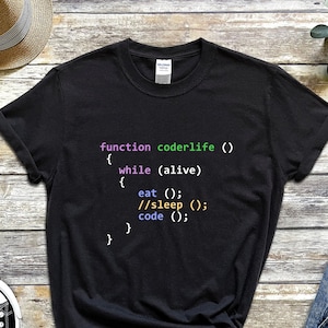 Programmer Shirt, Javascript Shirt, Eat Sleep Code Repeat Tshirt, Web ...