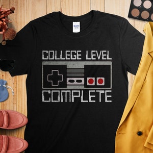 College Graduation Retro Gaming T-shirt, Classic Game Controller Print ...