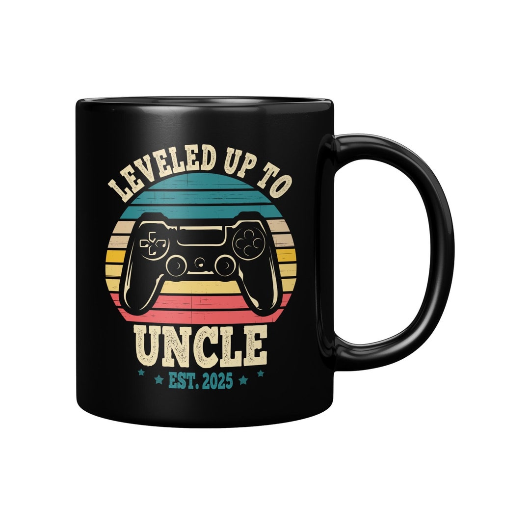 Leveled up to Uncle Est. 2025, Retro Style Gamer Controller Coffee Cup ...