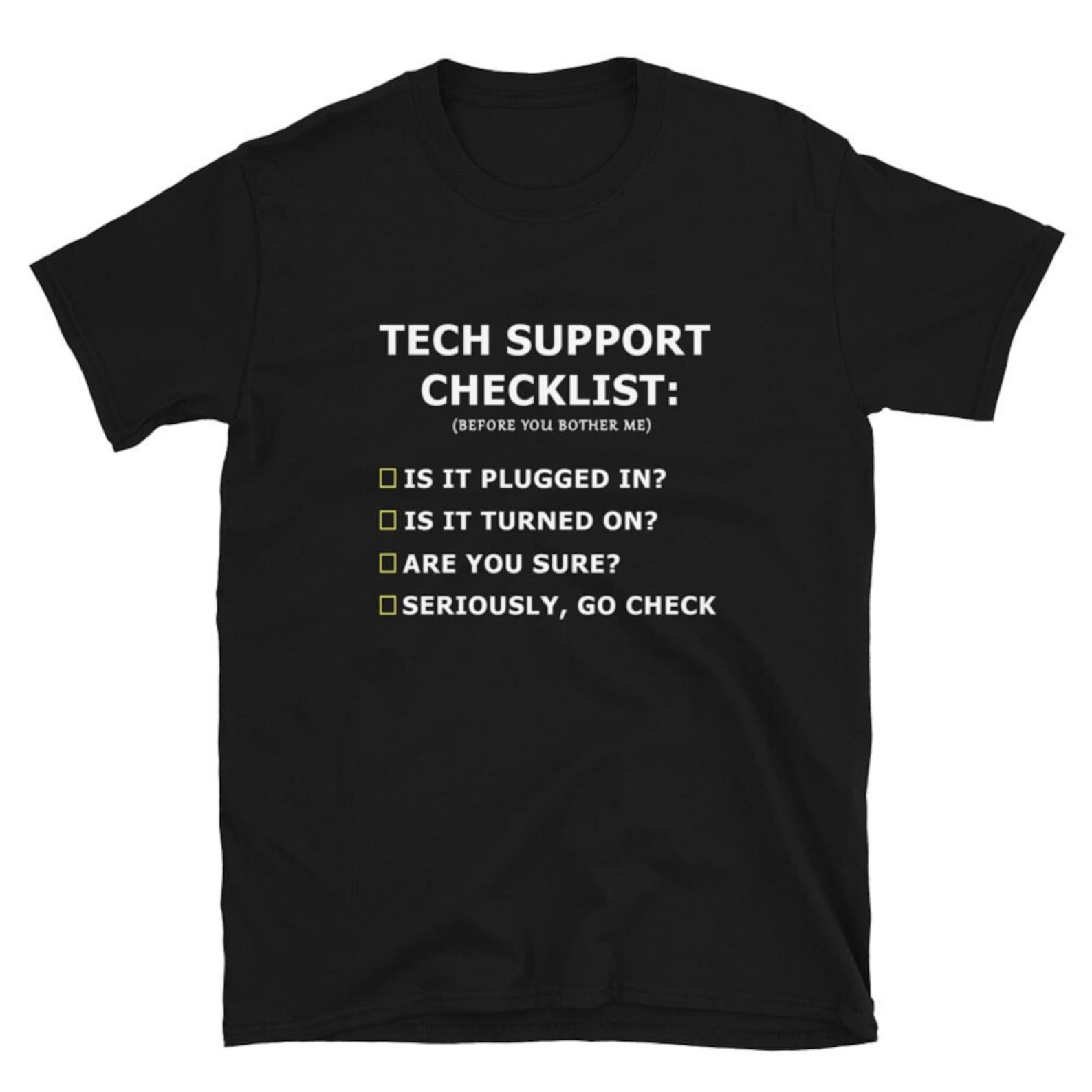 Tech Support Checklist Tshirt Sysadmin Gift Shirt Helpdesk - Etsy