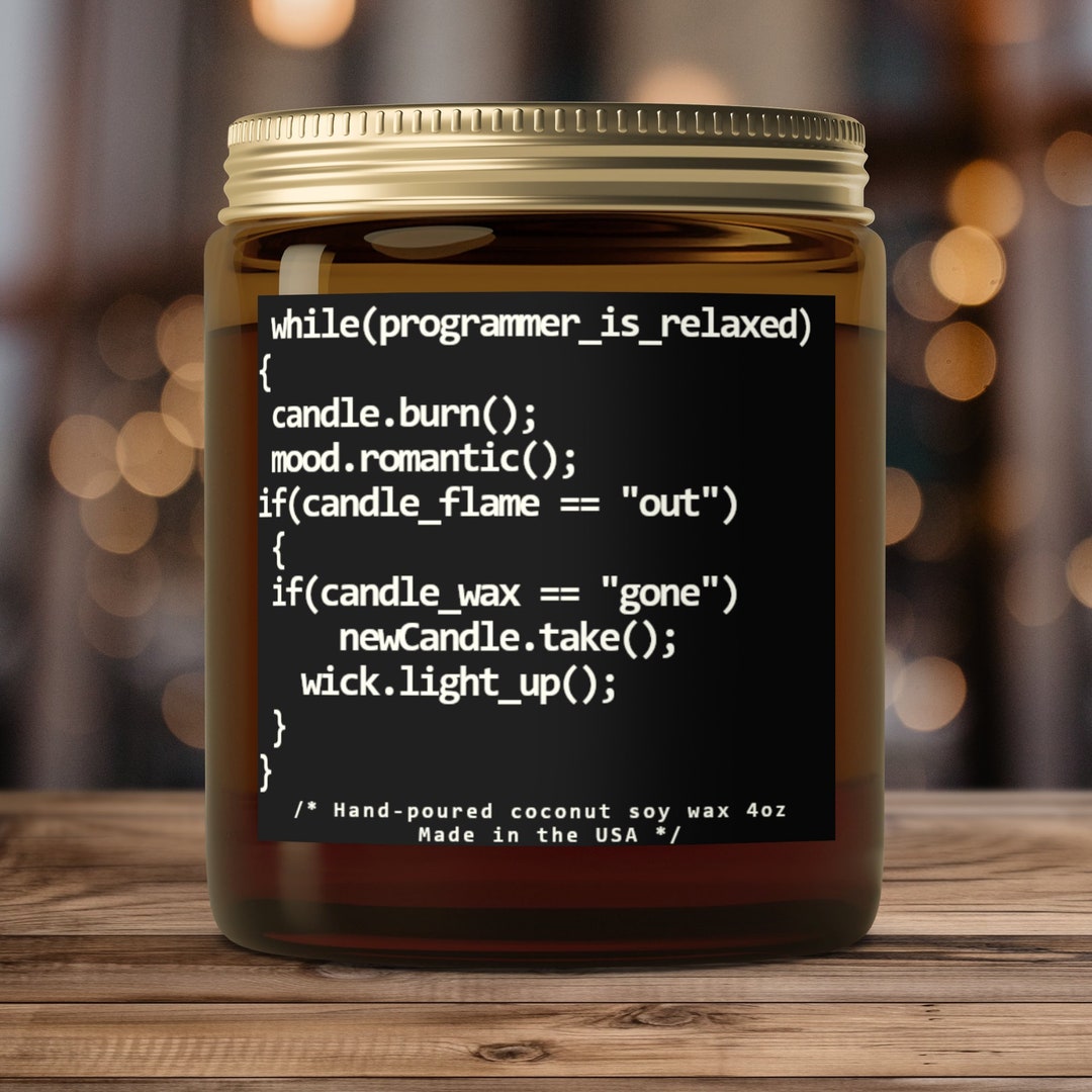 Funny Candle for Programmers, Romantic Mood Candle, Geeky Candle Gift, Programmer Relaxation ...